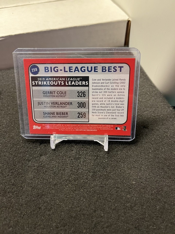 2020 Topps Big League Best 259 Justin Verlander, Gerrit Cole, Bieber ...