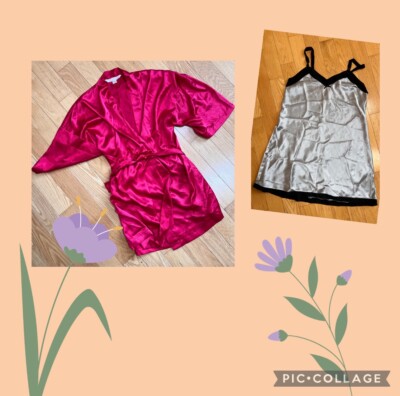 Set - VICTORIA’S SECRET RED SATIN ROBE OSFA With XL Slip (target) | eBay