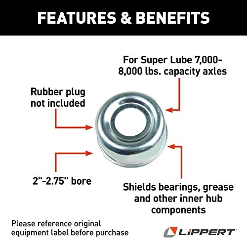Lippert Replacement Super Lube Axle Hub Dust Cap For Rv Trailer Axles ...