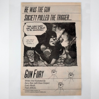 Gun Fury 1988 Laminated Barry Blair Aircel Comic Promo Ad Vintage | eBay