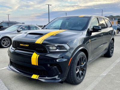 Gloss Yellow SRT Rally Racing Stripes Graphic Decals For Dodge Durango ...