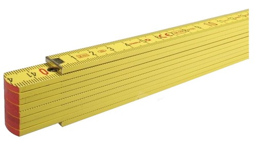 Folding Wooden Measuring Ruler With Metal Tips & Joints 1 Meter 2 ...
