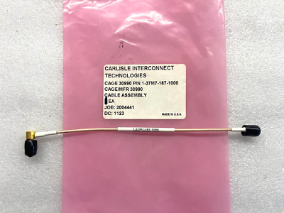 1-37M7-187-1000, CARLISLE INTERCONNECT, CABLE ASSEMBLY, CX MCX MALE TO ...