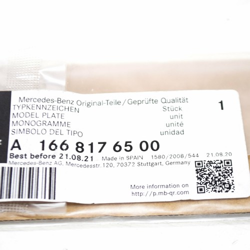 NEW MB GLE C292 AMG FRONT RIGHT WING EMBLEM BADGE A1668176500 | eBay