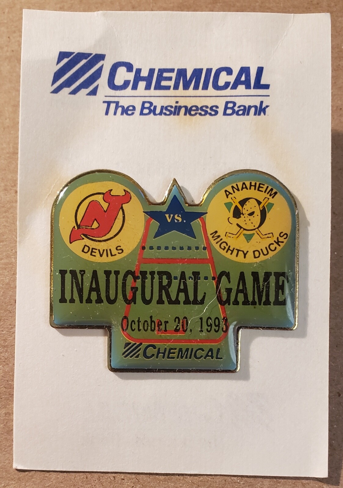 Mighty Ducks of Anaheim vs. NJ Devils Inaugural Game Chemical Bank ...