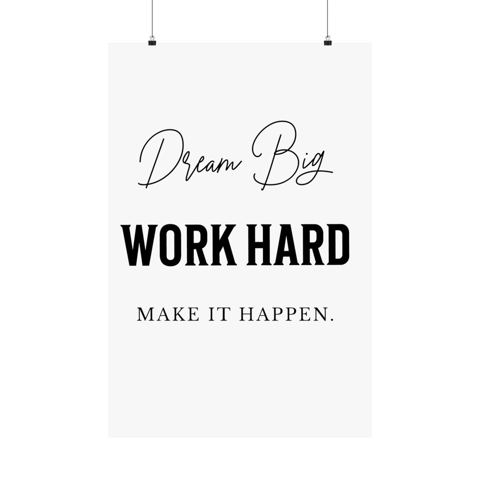 Dream Big, Inspirational Wall Art Print, Motivational Quote Poster ...