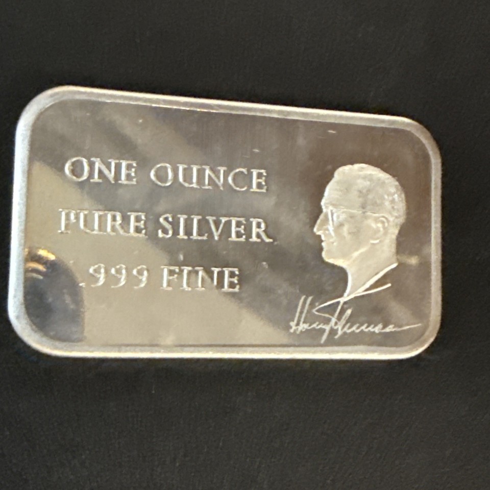 Vintage 1 oz 1972 'Harry S. Truman .999 One Ounce Silver Bar by Madison ...