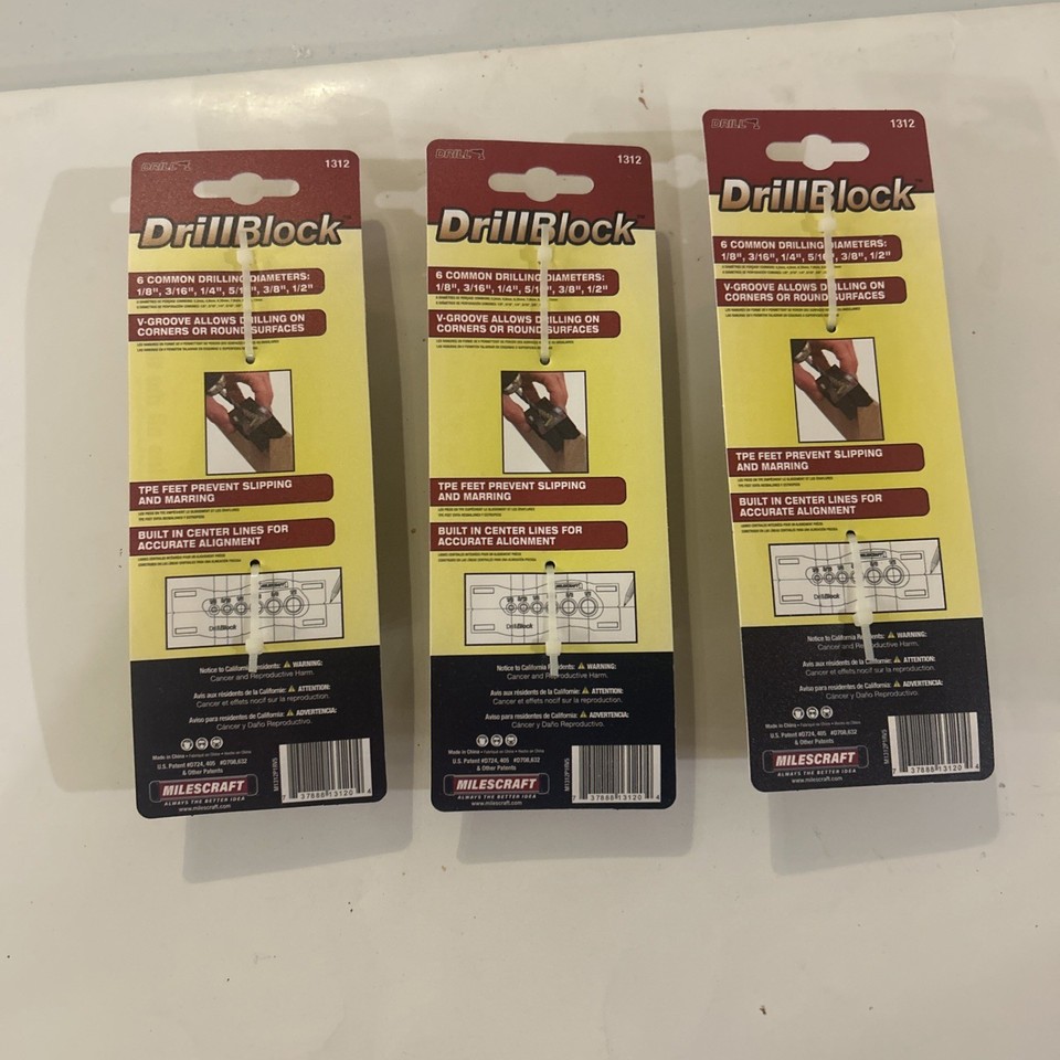 Milescraft 1312 Drill Block - Handheld Drill Guide Drilling Jig 6 Pack ...