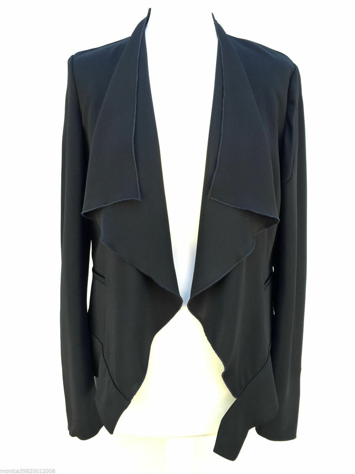 Zara New Woman Black Waterfall Blazer Jacket Size S | eBay