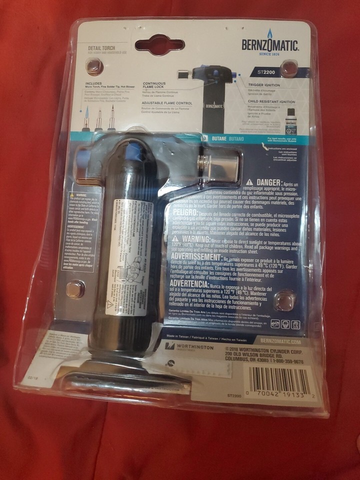 BernzOmatic ST2200 Micro Flame Butane Torch NIP 70042191332 | eBay