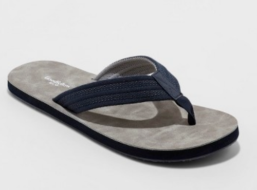 MENS REMINGTON SANDALS SLIP-ON FLIP FLOPS NAVY & GRAY GOODFELLOW | eBay