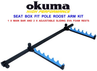 OKUMA XXL SEAT BOX POLE ROOST ARM KIT CARP FISHING POLE SECTION SUPPORT ...