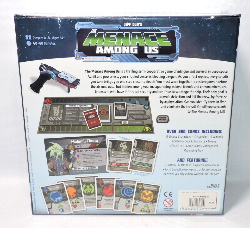 Smirk & Dagger The Menace Among Us Board Game, NEW, Factory Cellophane ...