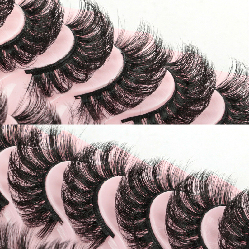 10 Pairs Russian Style Strip Lashes DD Curl Mink False Eyelashes Full ...