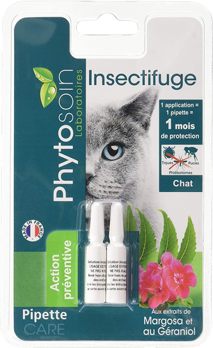 Pipettes Insectifuges Chats - 1 Mois D'Efficacité - Un Pack De 2 Pièces ...