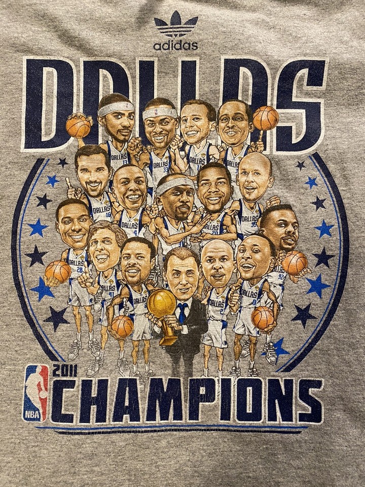 Dallas Mavericks Adidas 2011 Championship T Shirt Cartoon Caricature ...