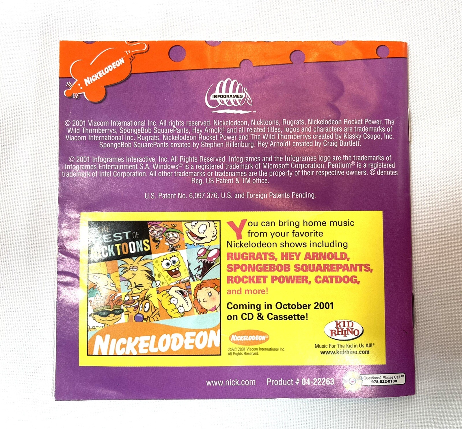 Nicktoons: NickTunes Microphone & CD-ROM Game PC 2001 SpongeBob Rugrats ...