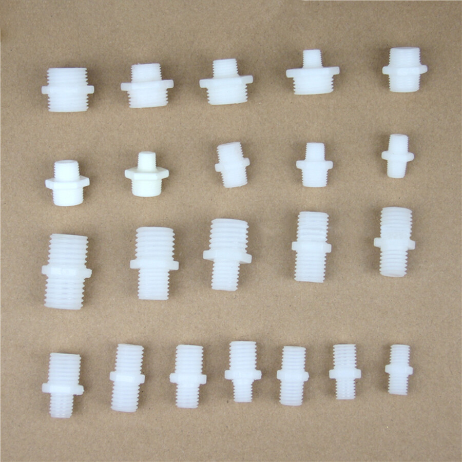 1/8"~1/2" BSP M10~M20 Plastic Straight Male×Male Pipe Connector Reducer ...
