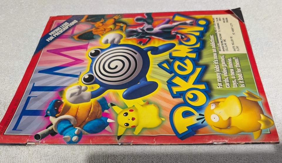 POKEMON Time Magazine November 22, 1999. "It’s Now An Addiction" with ...