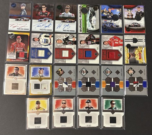 Lot of 22 NASCAR Press Pass Relic & Auto Cards Jeff Gordon Tony Stewart ...