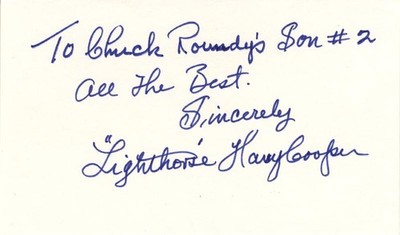 HARRY "LIGHTHORSE" COOPER - AUTOGRAPH NOTE SIGNED | eBay Australia