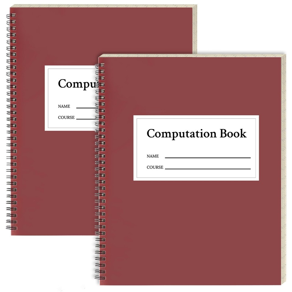 2 Pack Computation Notebook Spiral 9 1/4" x 11 3/4" National Graph ...