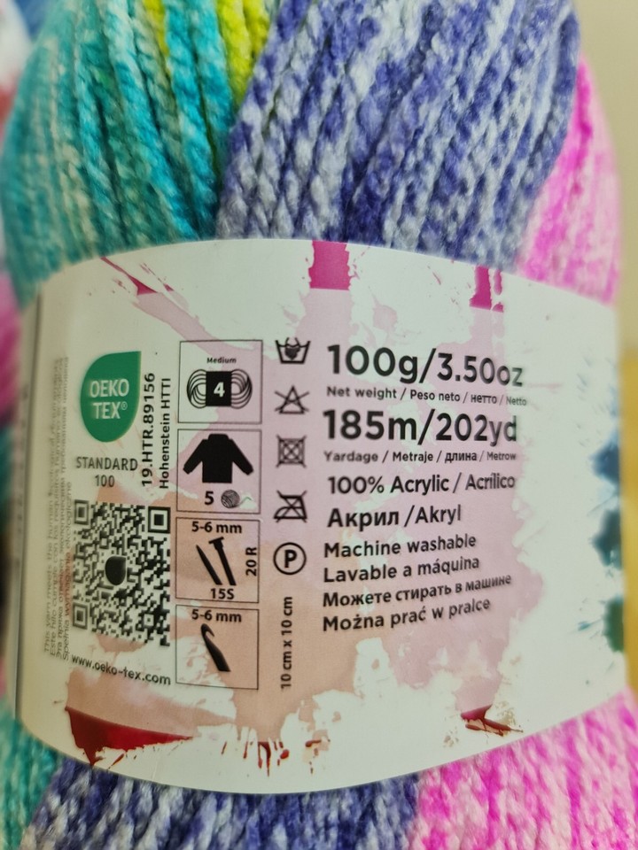 Bundle 5x100g Balls Papatya Splash Chunky Yarn Knitting crochet acrylic ...