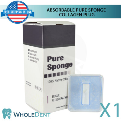 Dental Abs0rbable Pure Sponge Collagen Plug Sterile Teeth Stop BIeed | eBay
