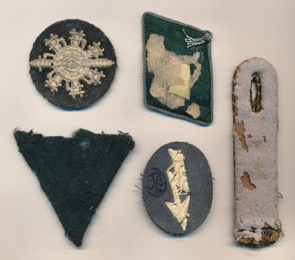 WW2 German officer lot shoulder board set strap collar tabs soldier war ...