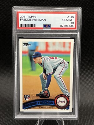 Freddie Freeman 2011 Topps Rookie RC Card #145 PSA 10 GEM MINT Atlanta ...