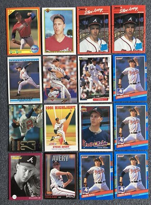 STEVE AVERY 1990-1998 Baseball Rookie Card Lot! 16x Cards Braves Red ...