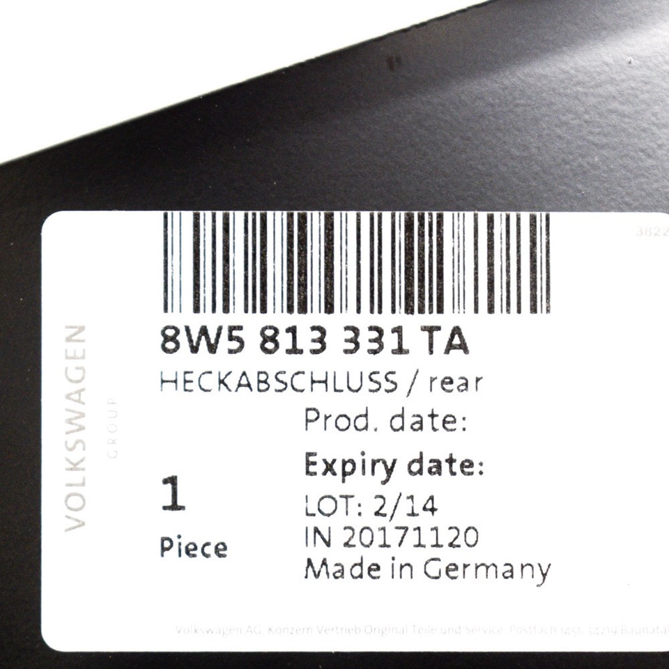 NEW AUDI A4 B9 REAR BODY REINFORCEMENT 8W5813331TA ORIGINAL 8W5-813-331 ...