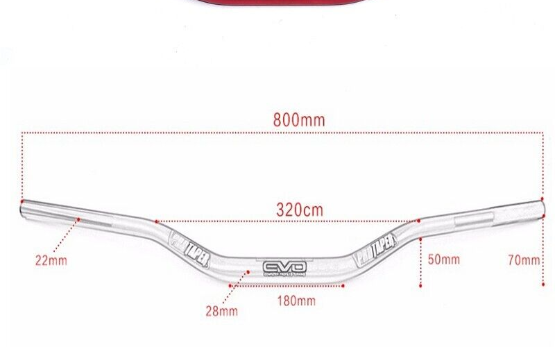 RED Pro Taper Evo LOW Motocross Enduro Handlebars Grips Pad FATBAR Bars ...