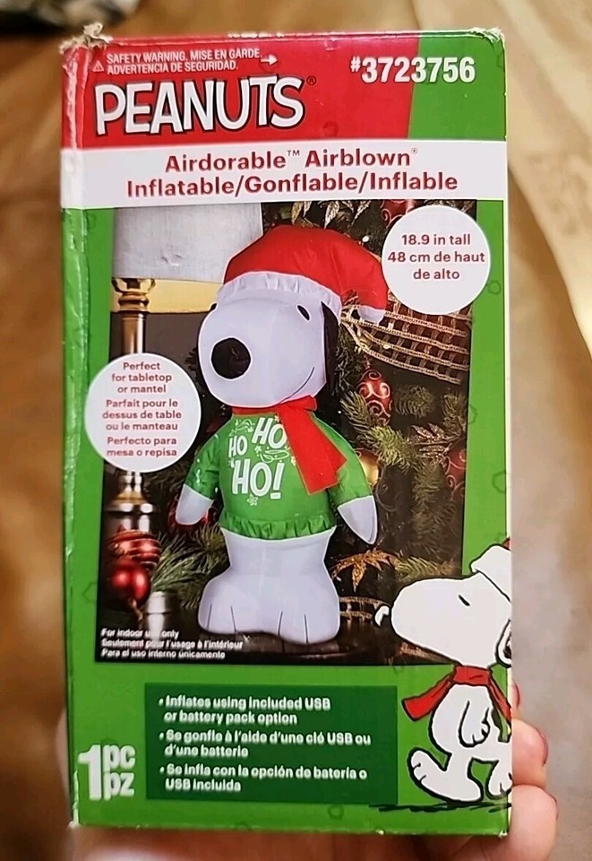 Snoopy Airdorable Airblown Inflatable 18.9" Christmas Battery Or USB ...