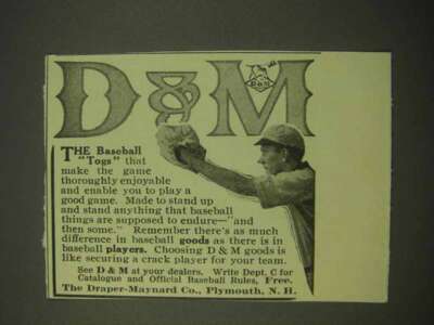 1913 Draper-Maynard D&M Baseball Equipment Ad - Togs | eBay