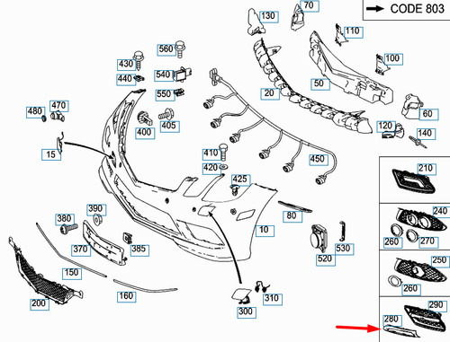 NEW MERCEDES-BENZ E-CLASS COUPE C207 FRONT LEFT BUMPER COVER ...