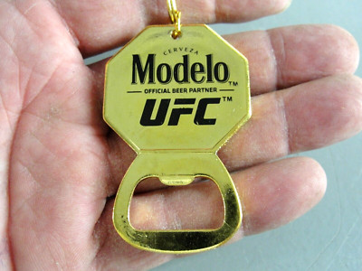 MODELO UFC METAL BEER BOTTLE OPENER KEYRING KEY CHAIN CHARM GOLD NEW ...