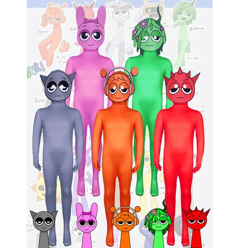 UK New Sprunki Plush Simon Oren Wenda Sprunki Cosplay Costume Tights ...