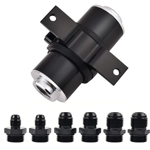 High Flow 100 Micron Inline Fuel Filter 6AN 8AN 10AN Adapter Fitting ...