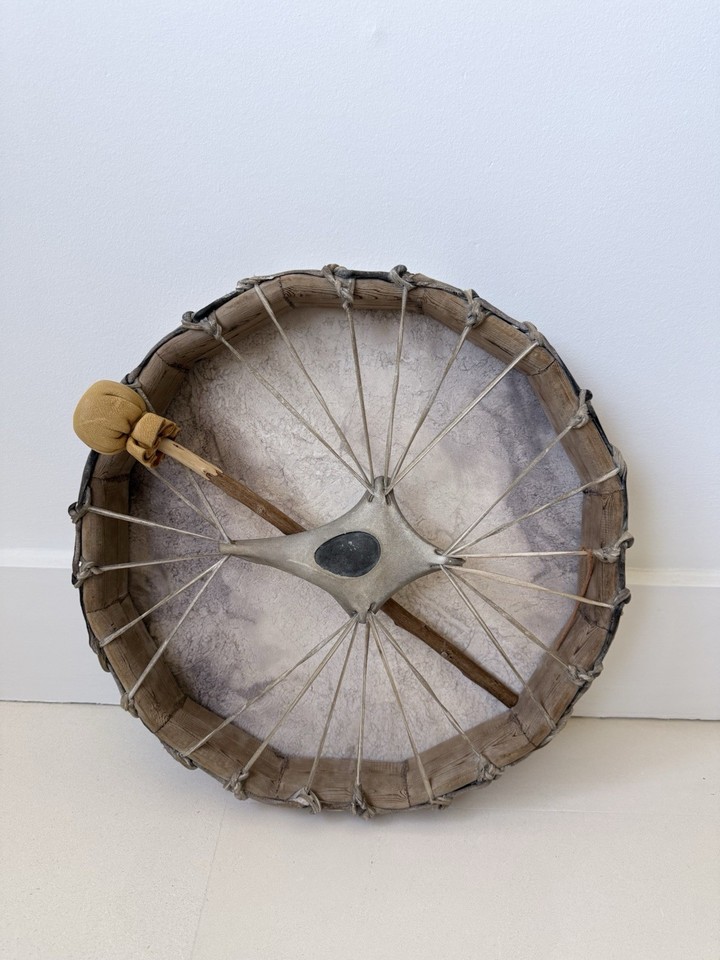 Handmade Shamanic Drum 16” Natural Rawhide + Beater | Native Style ...