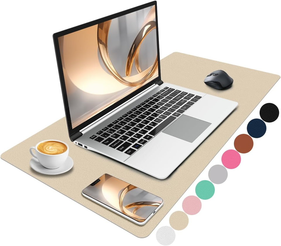 Leather Desk Pad, Non-Slip PU Desk Mat, Large Desk Protector Pad Desk ...