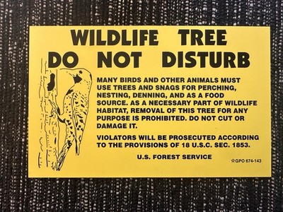 Vintage USFS US Forest Service ”WILDLIFE TREE DO NOT DISTURB” Plastic ...