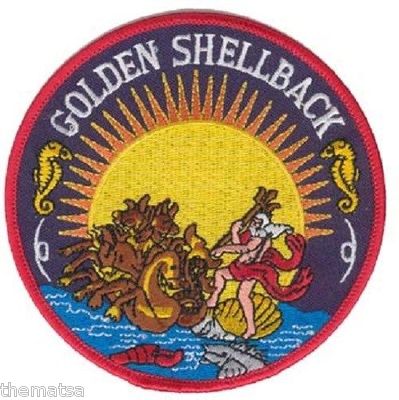 USN NAVY GOLDEN SHELLBACK CREW 4.5" EMBROIDERED PATCH | eBay