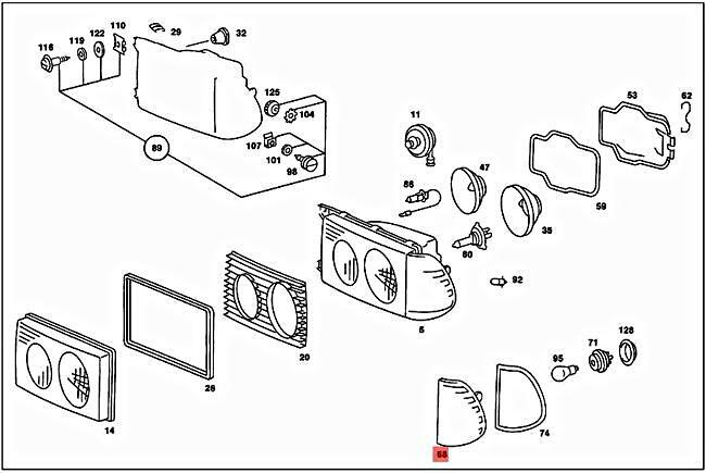 Genuine MERCEDES C123 S123 W123 COUPE Direction Indicator Left ...