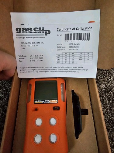 GasClip Simple, Multi-Gas Portable Gas Detector, 3-year Disposable (O2 ...