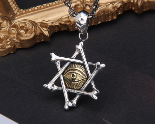 B37 Pendant Star Bone Star with Eye Sterling Silver 925 | eBay