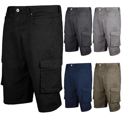 Firetrap Mens Cargo Combat Shorts Cotton Chino Summer Beach Casual Half ...