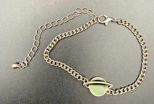 Mood Color Change Bracelet Anklet Saturn Silver Tone Planet Charm Adjust 7-10" | eBay