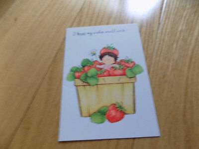Greeting card Strawberry Girl Gal basket of strawberries Get Well ...