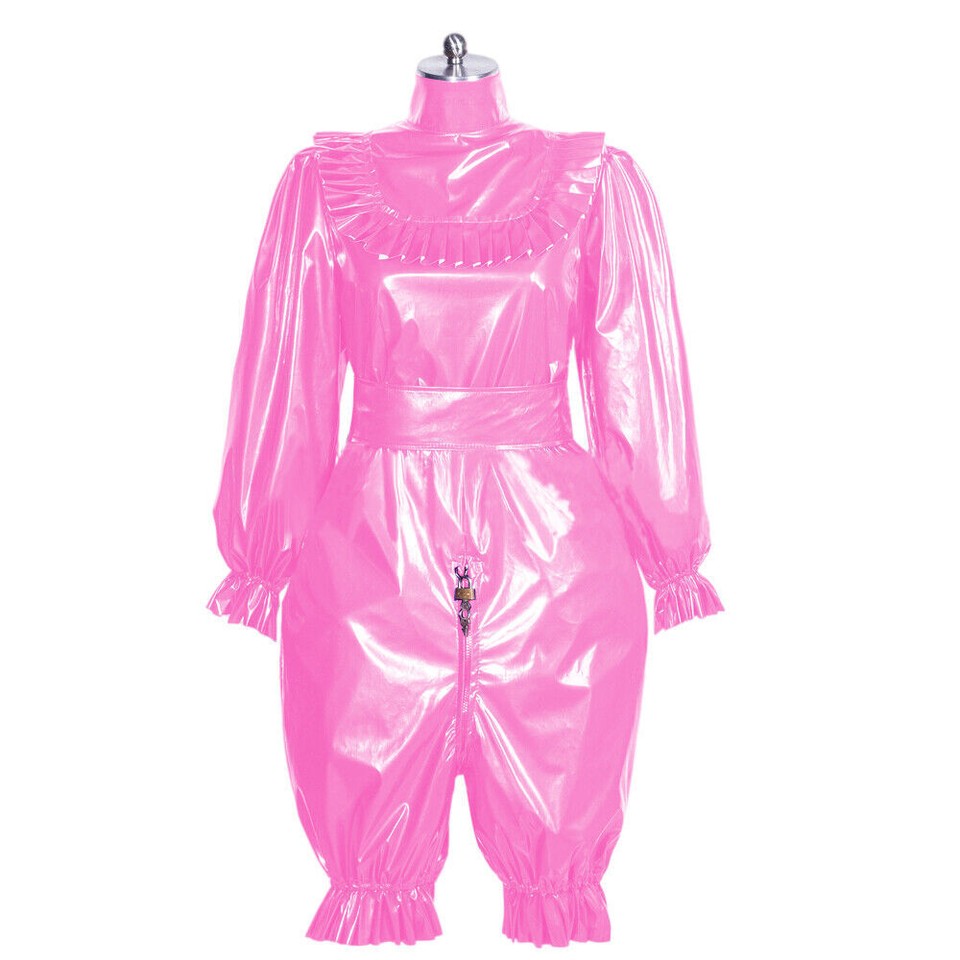 French Maid Girl Baby Sissy Lockable PVC Dress Cosplay Costume Tailor ...